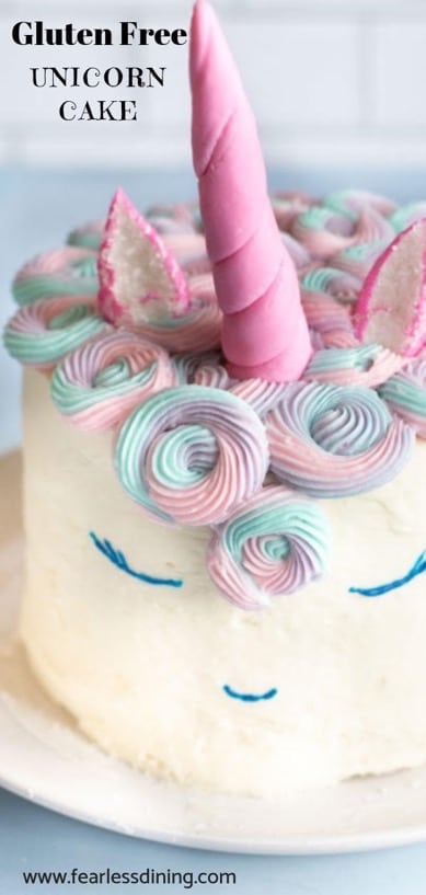 Gluten-Free Unicorn Cake (With Strawberry Cake) - Fearless Dining