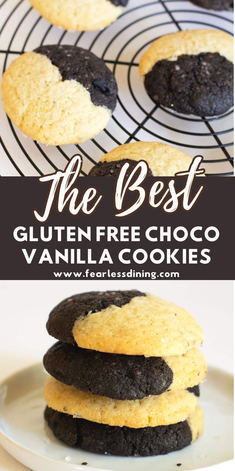 Easy Gluten Free Chocolate Vanilla Cookies - Fearless Dining